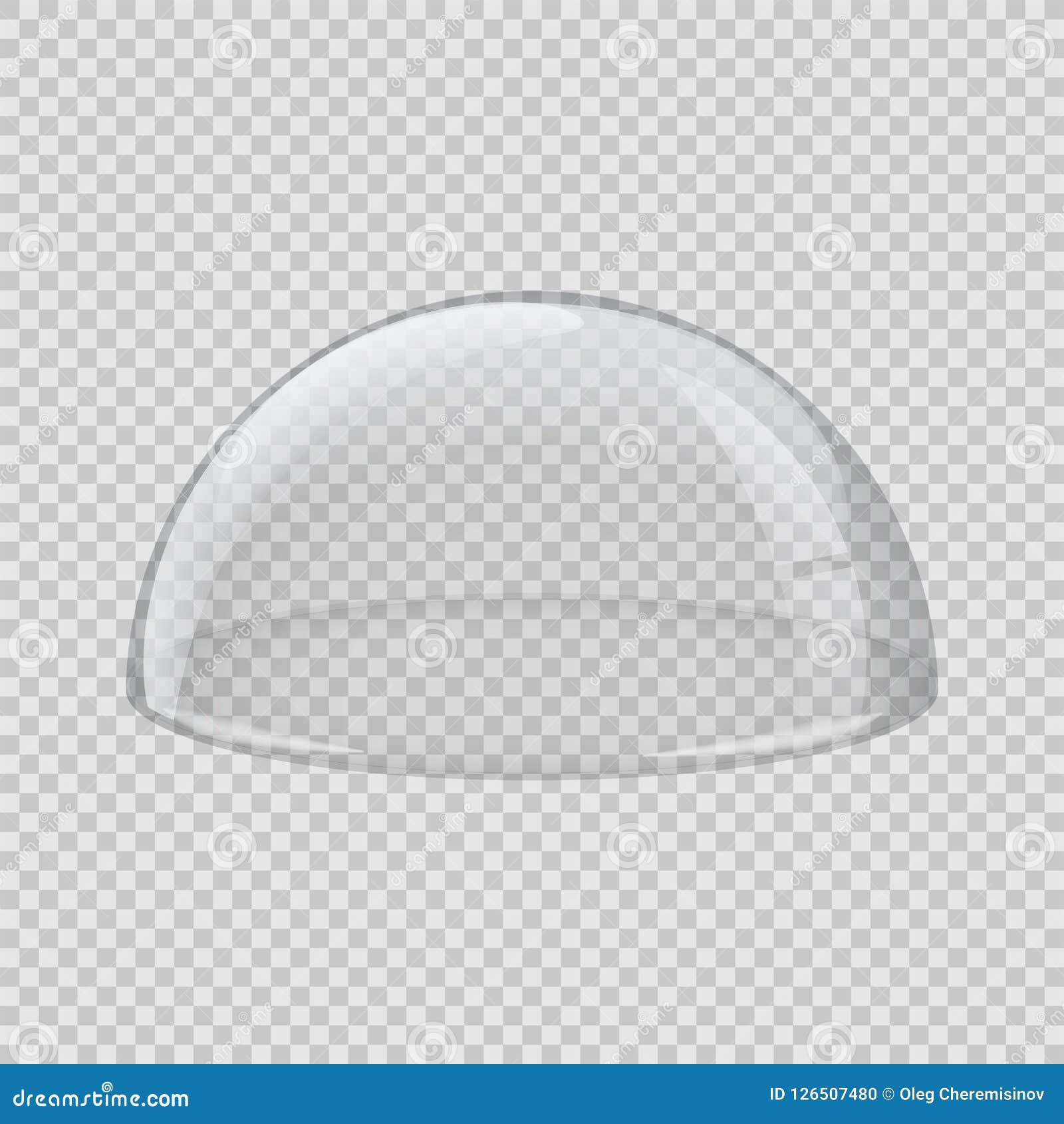 Transparent Glass Cover. Vector Hemisphere Isolated On Transparent ...