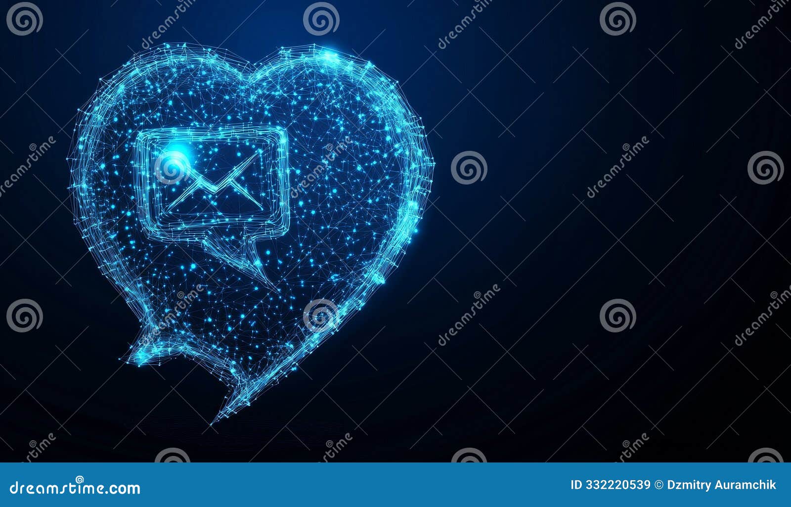 The Transparent Glass Dome is Surrounded by Abstract Blue Glowing Chat ...