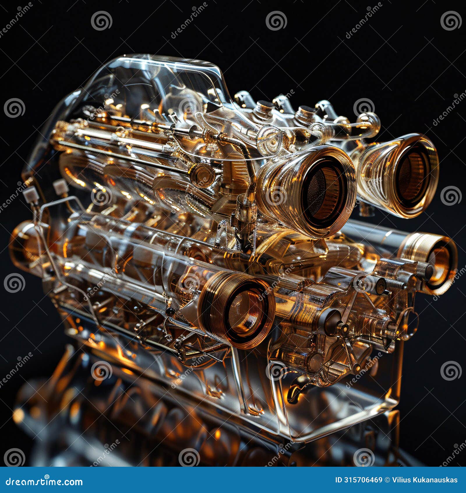 Transparent Glass Engine Visualization Glass-Constructed Automobile Engine Display Stock ...