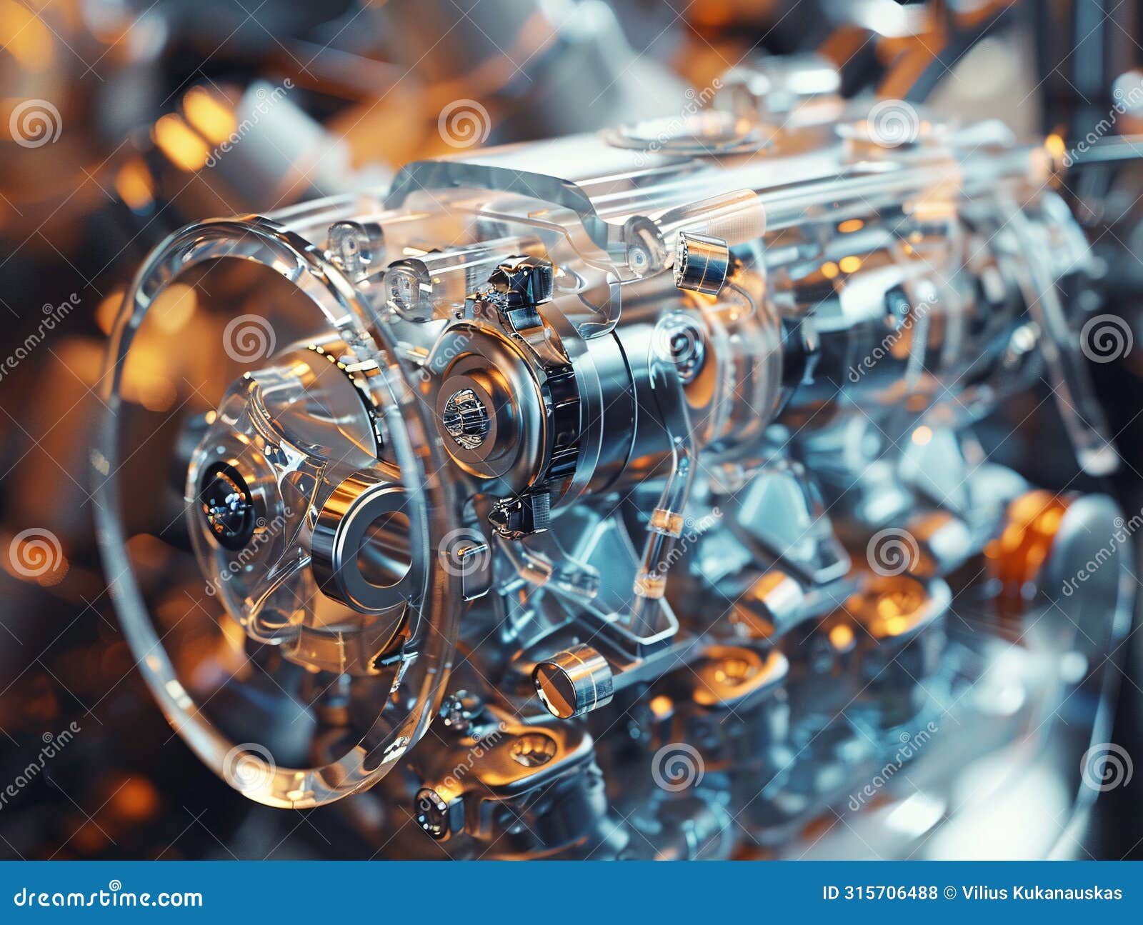 Transparent Glass Engine Visualization Glass-Constructed Automobile ...