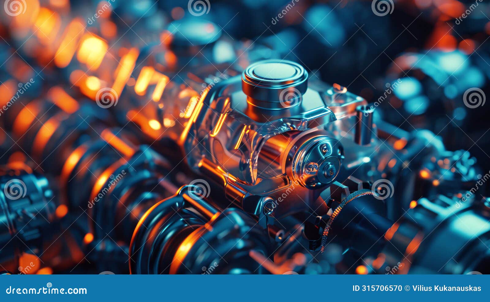 Transparent Glass Engine Visualization Glass-Constructed Automobile ...