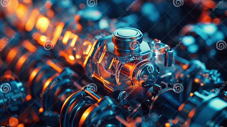 Transparent Glass Engine Visualization Glass-Constructed Automobile ...