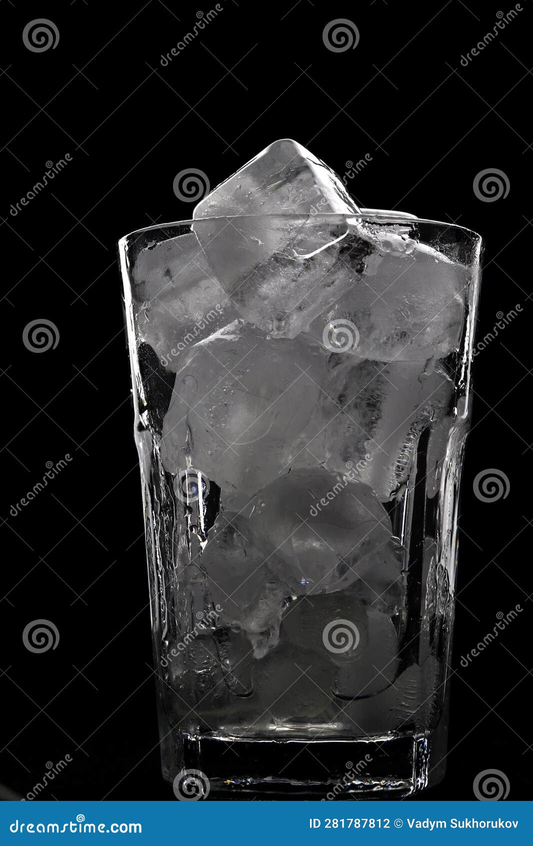 Transparent Glass Filled with Cold Ice Stock Photo - Image of chill ...