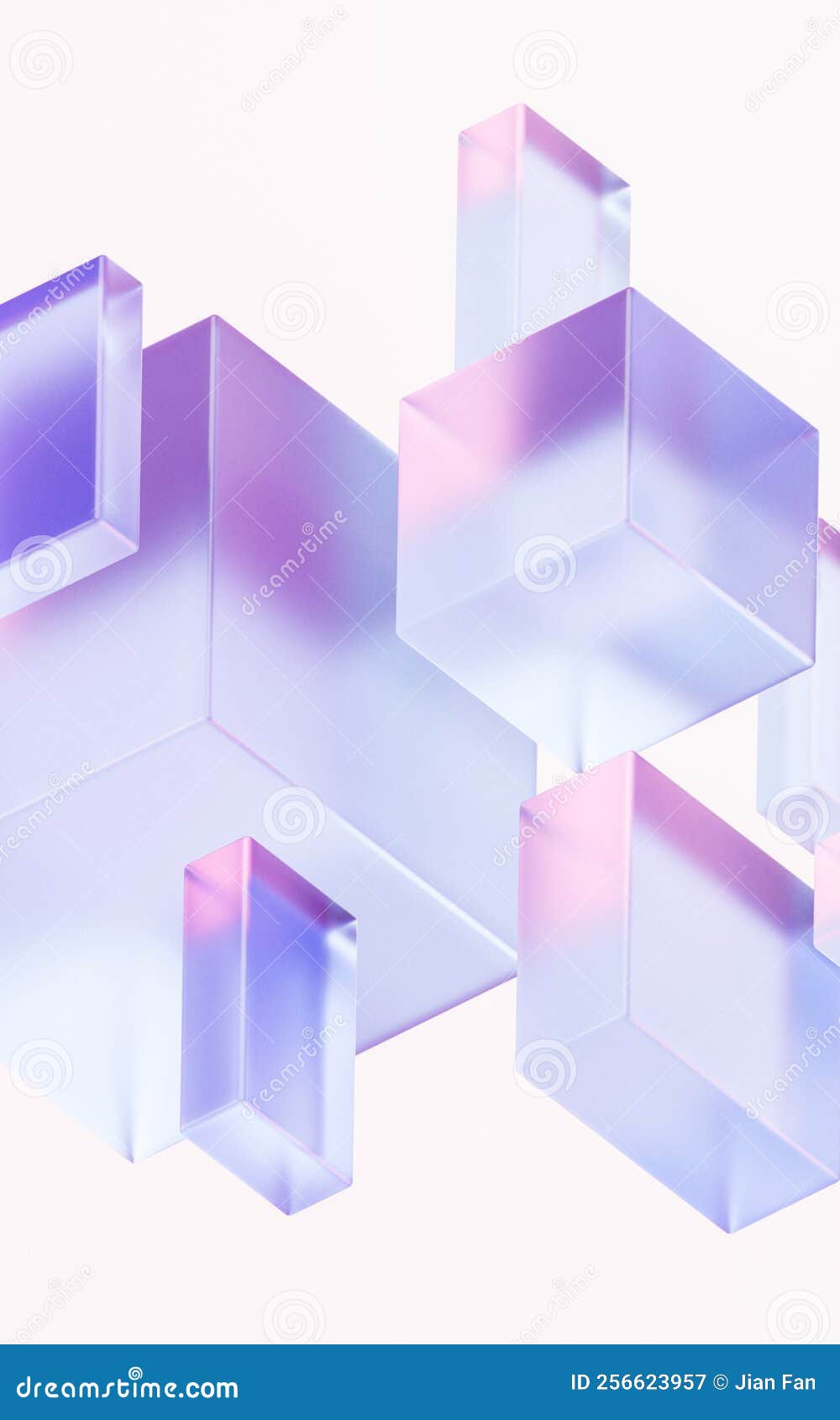 Transparent Glass with Gradient Colors, 3d Rendering Stock Illustration ...