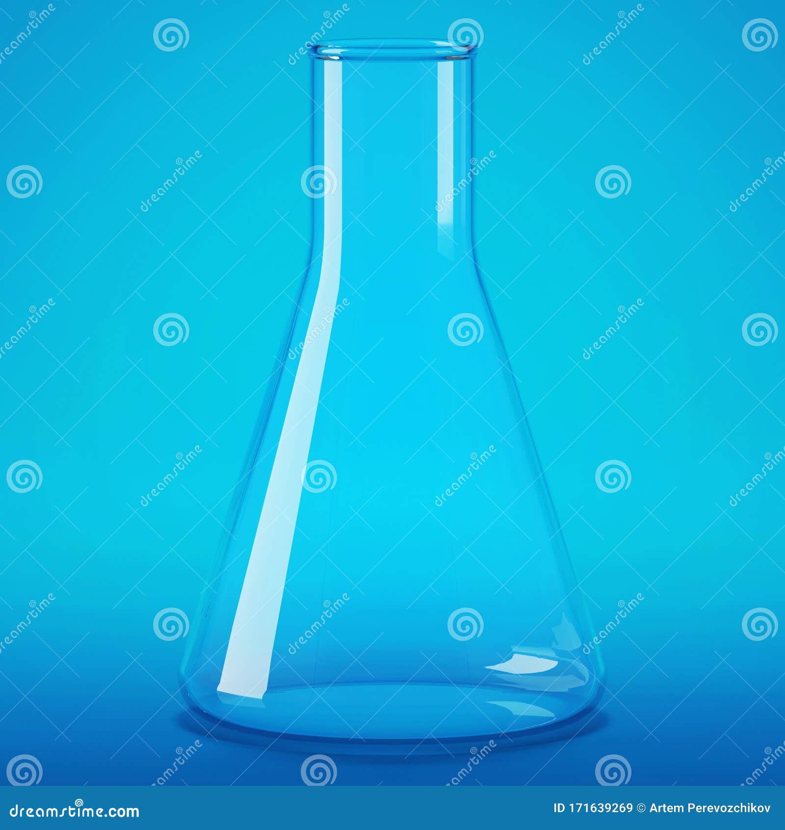 Transparent Glass Laboratory Flask. Flask Blue Background Stock Illustration - Illustration of ...