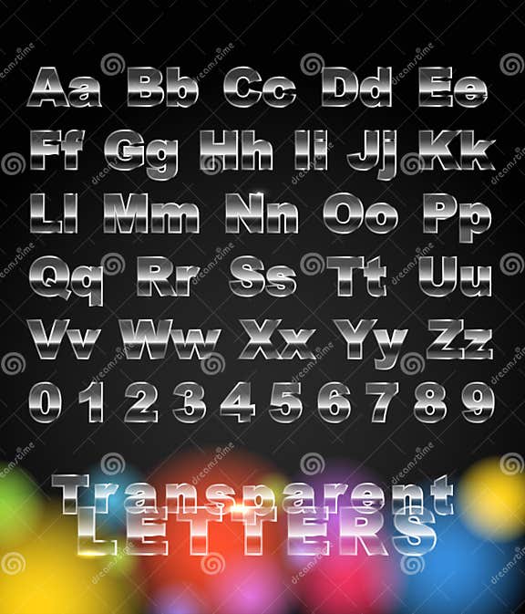 Transparent glass letters stock vector. Illustration of bubble - 26754140