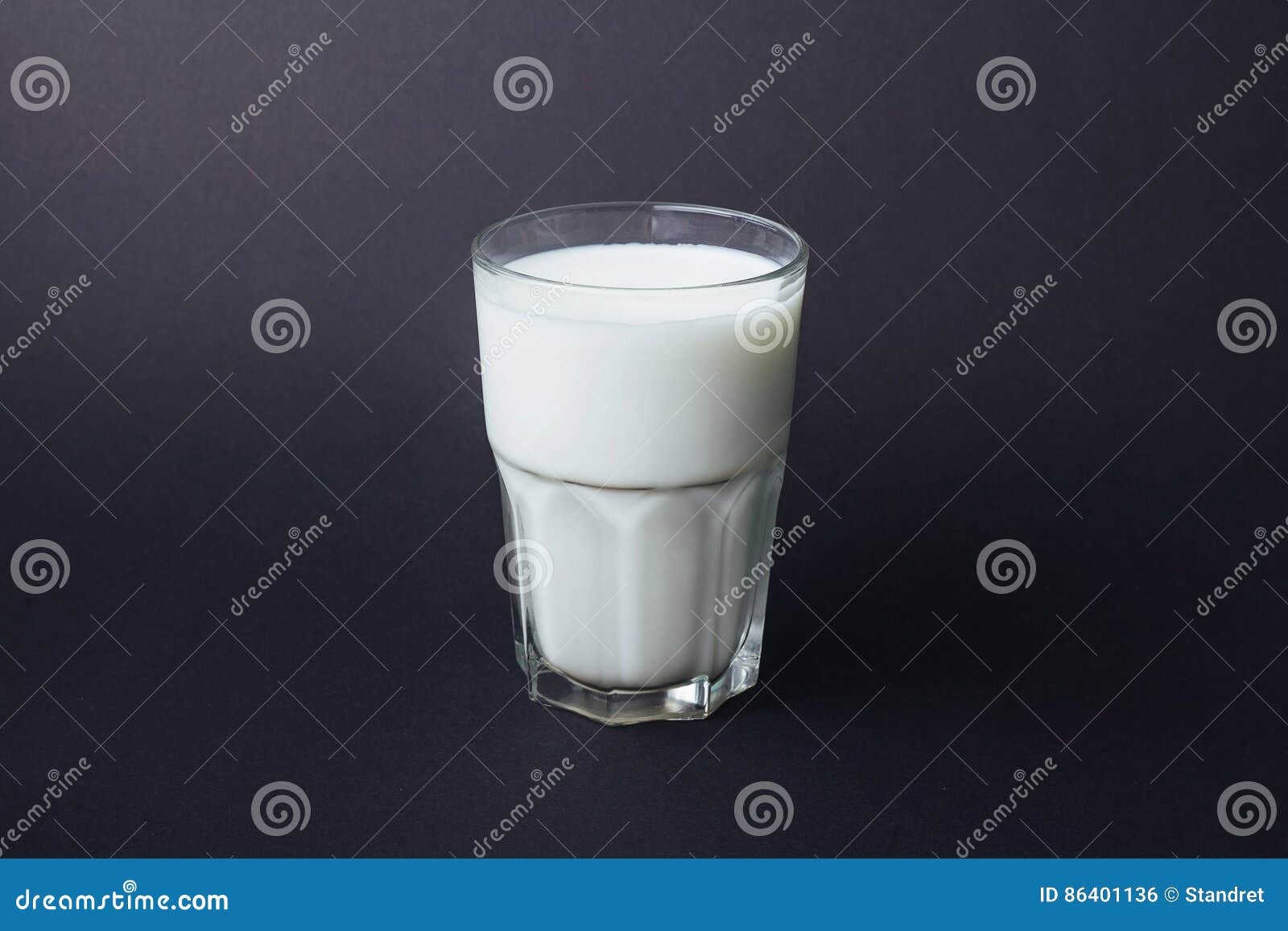 Transparent Glass of Milk on a Black Stock Photo - Image of flowing ...