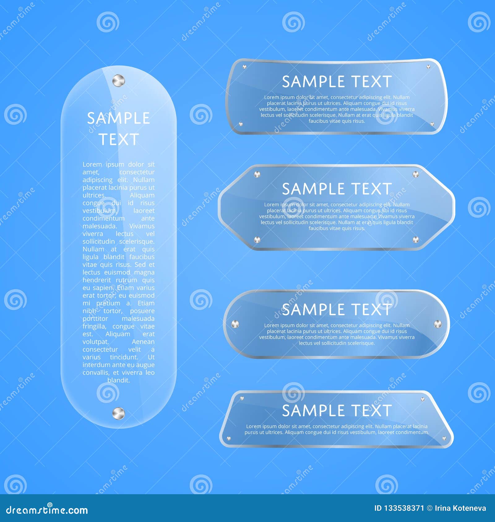 Transparent Glass Plates with Space for Text Stock Illustration ...