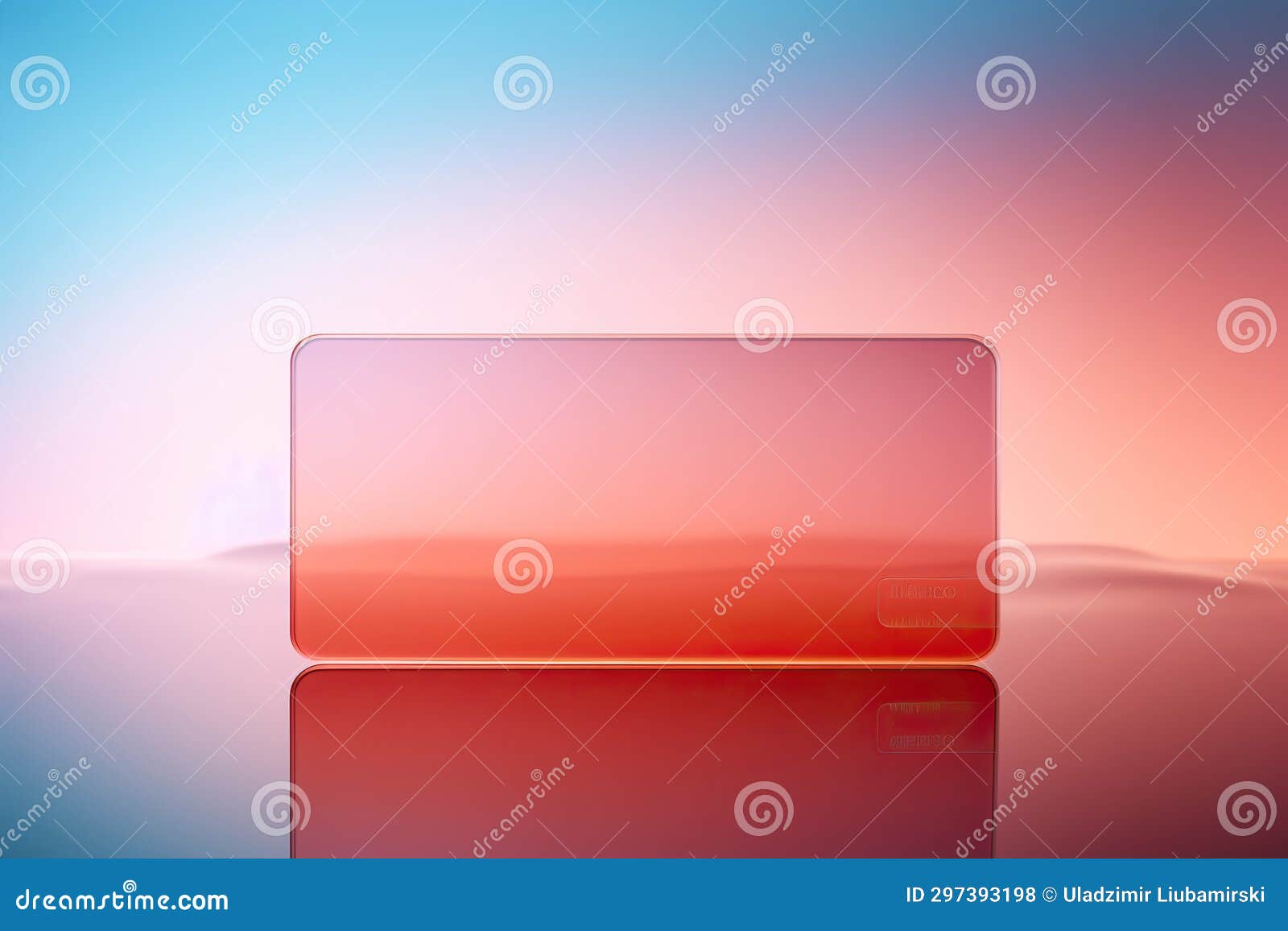 Transparent Glass Rectangle on a Gradient Colored Background. Matte ...