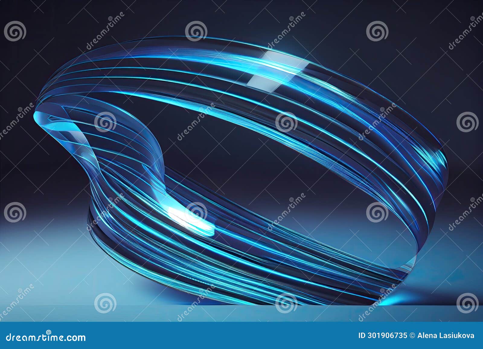 Transparent Glass Ribbon. Curved Wave in Motion. Generative Ai Stock ...