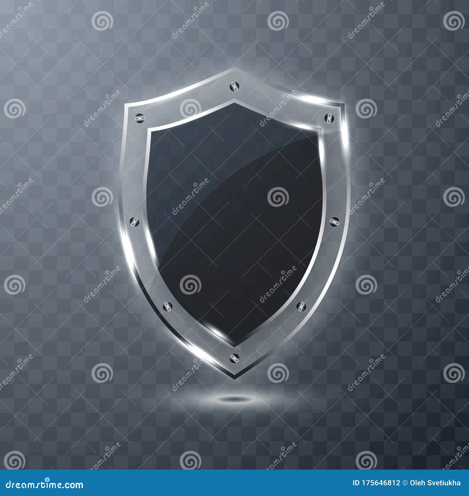 Transparent Glass Shield on Transparent Background. Vector Illustration ...