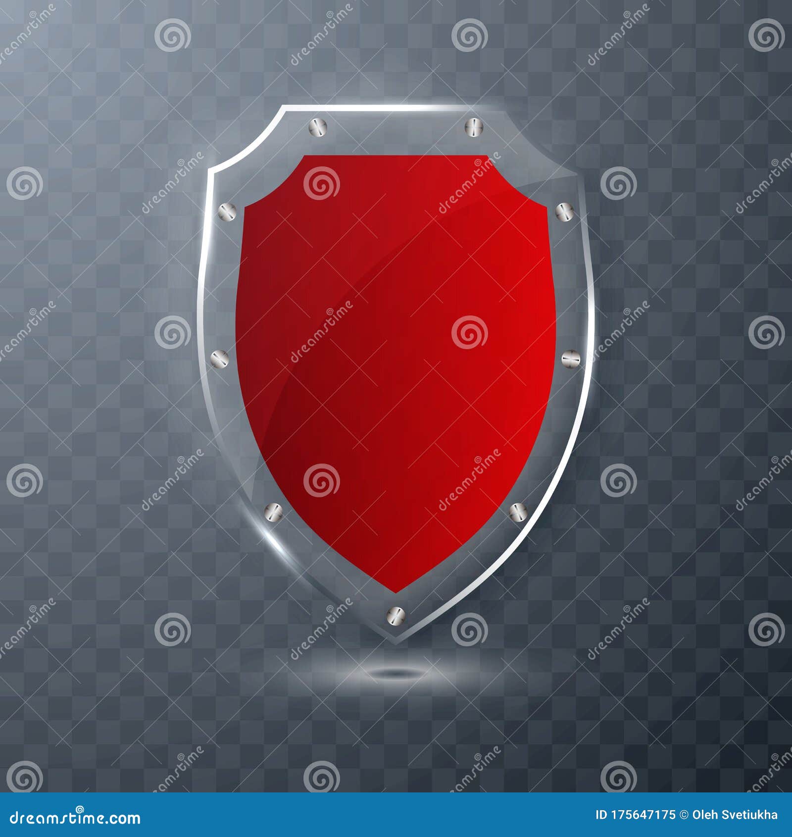 Transparent Glass Shield on Transparent Background. Vector Illustration ...