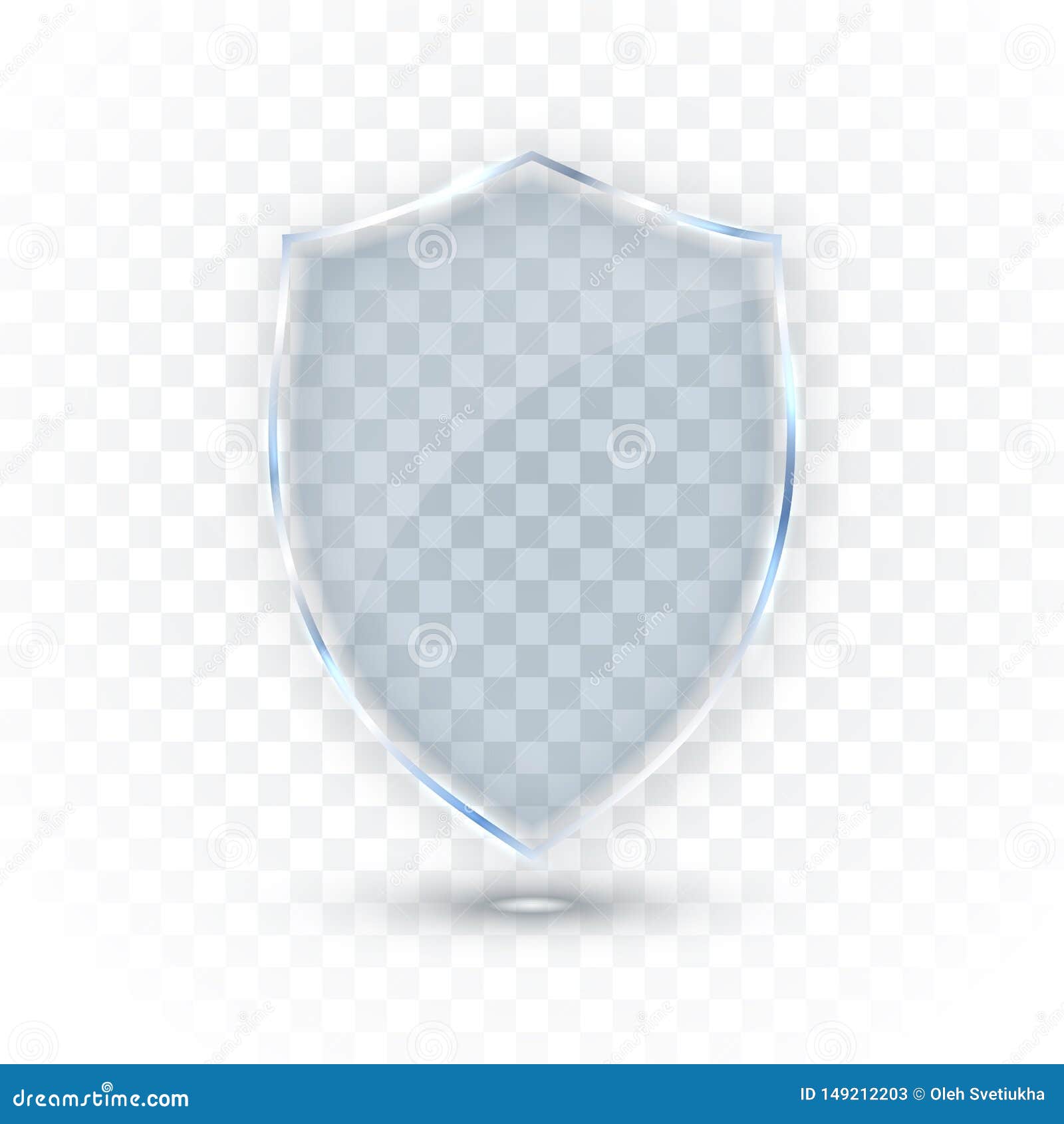 Transparent Glass Shield. Glass Badge Icon. Protection Shield Concept ...