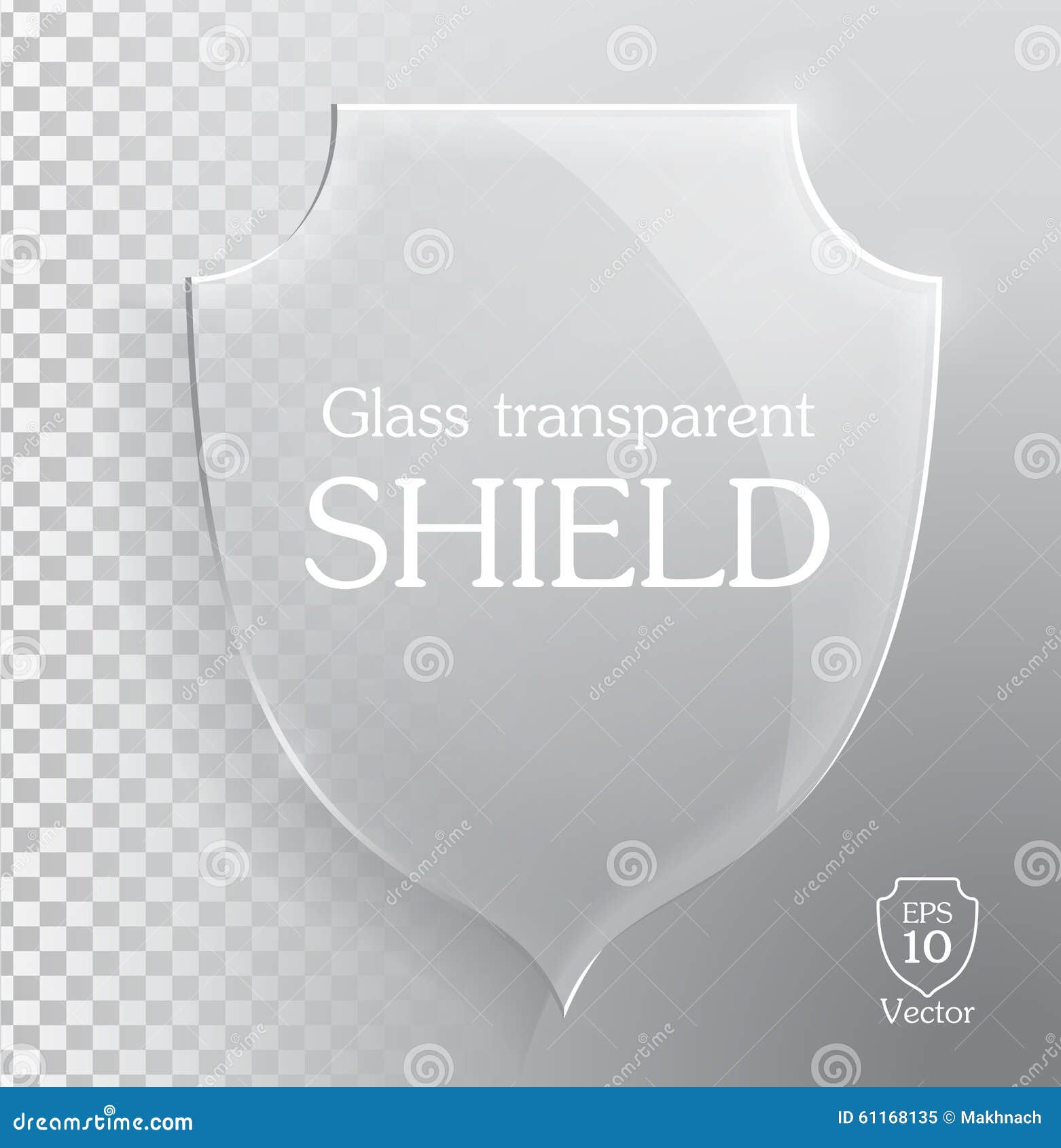 Transparent glass shield. stock vector. Illustration of glossy - 61168135