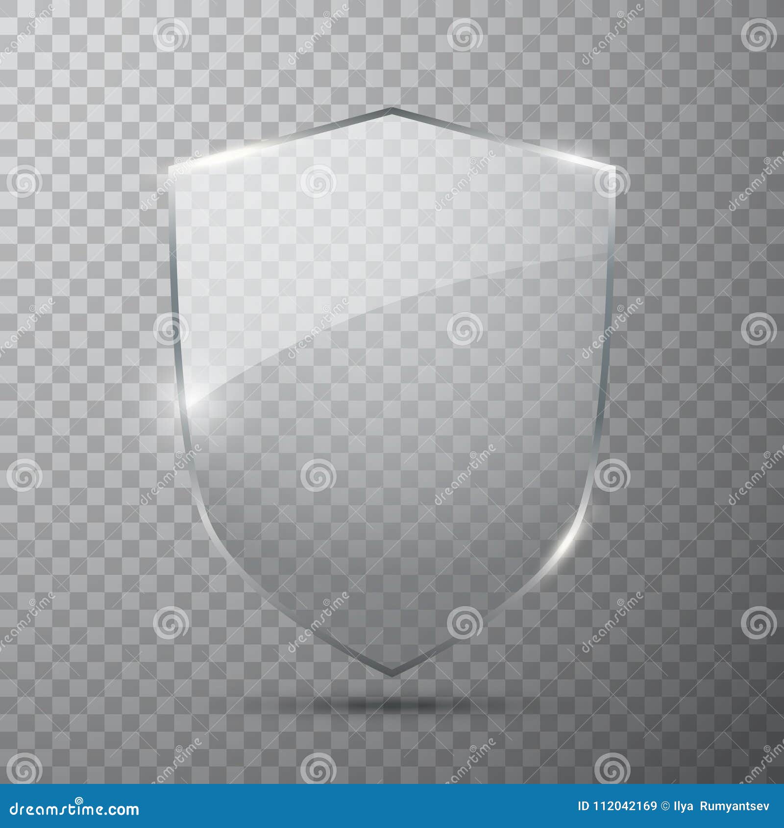Glass Shield On Transparent Background. Acrylic Security Shield Or ...