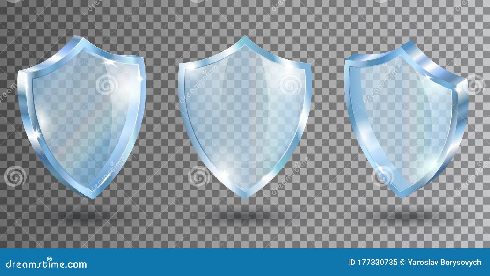 Transparent Glass Shields. Realistic Vector. Blue Acrylic Security ...