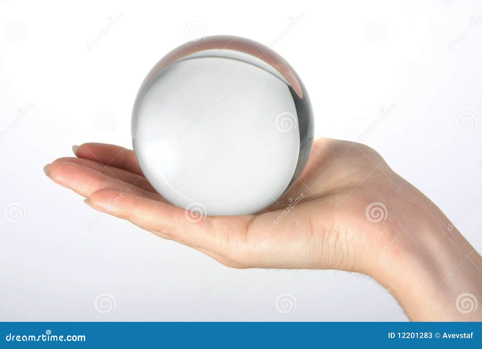 The Transparent Glass Sphere Stock Image - Image of glass, palm: 12201283