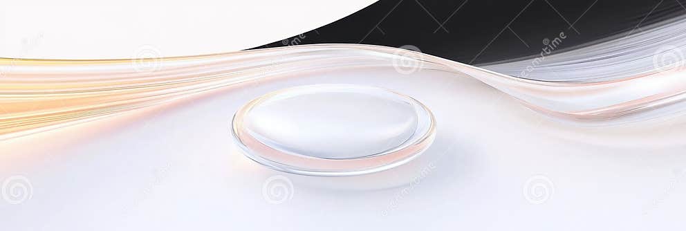 Transparent Glass Sphere on a Gradient Background with Flowing Abstract ...
