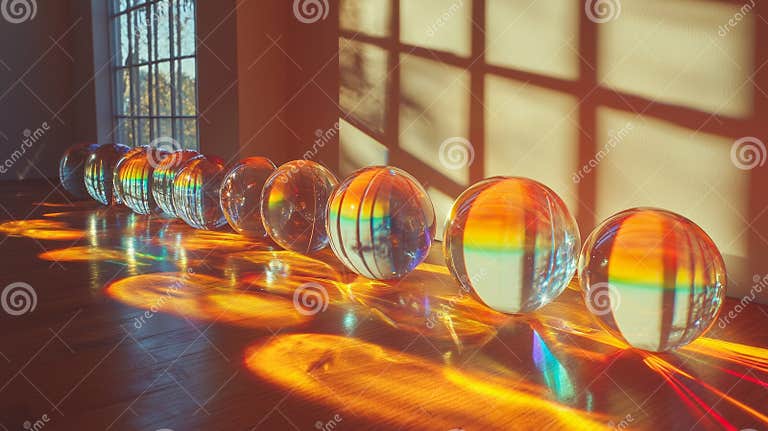 Transparent Glass Spheres and Prisms are Arranged Create Striking ...