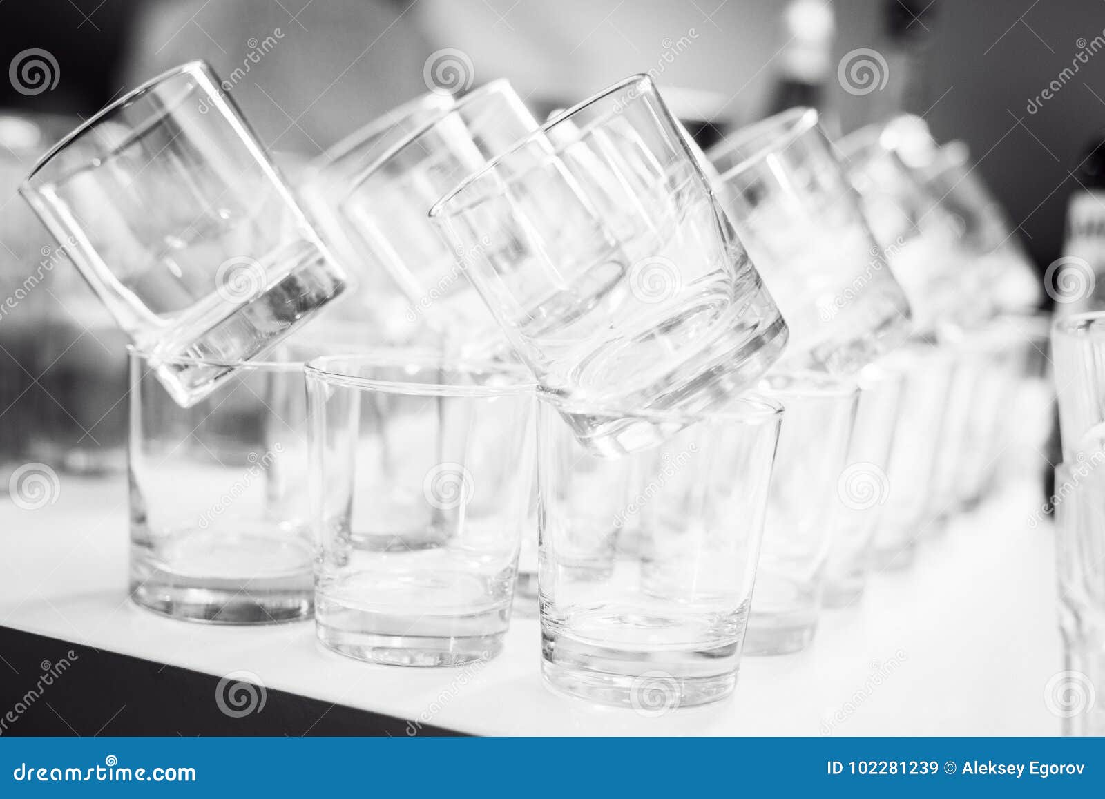 Transparent Glasses in a Row Stock Image - Image of alcohol, cocktail ...