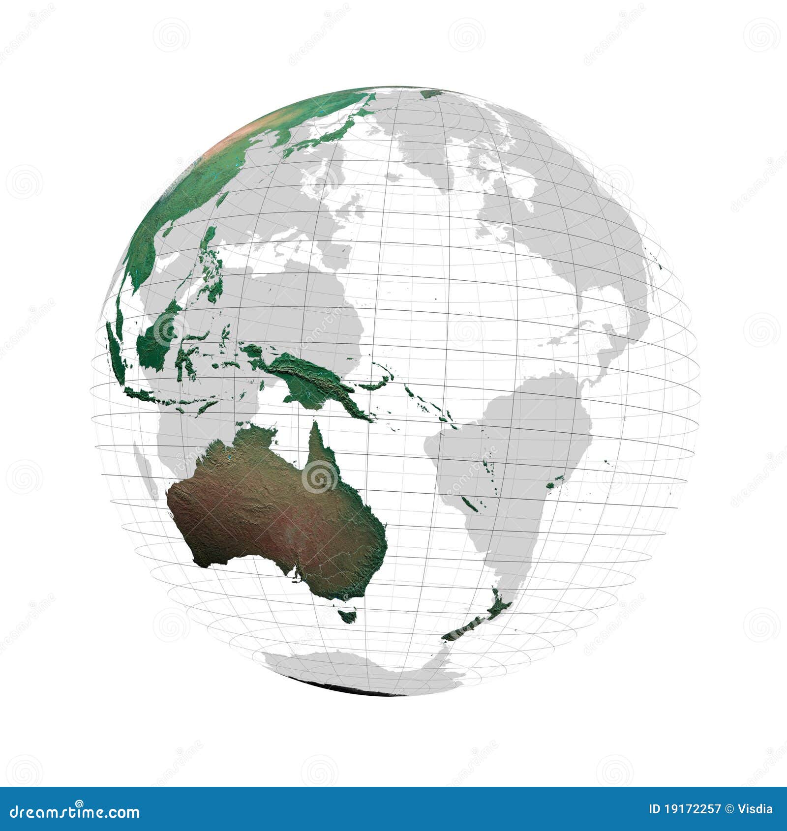 Transparent Globe With Continents And Grid System Royalty Free Stock ...