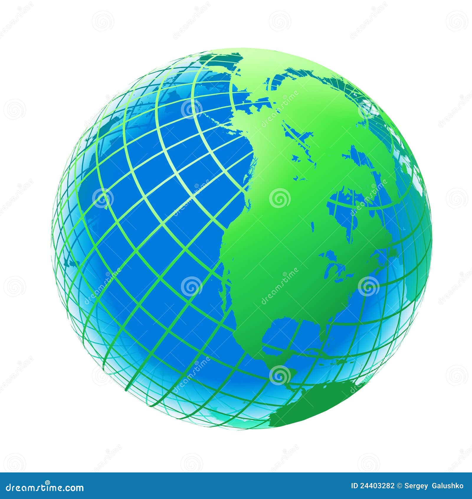 Transparent the Globe Green and Blue Color Stock Illustration ...