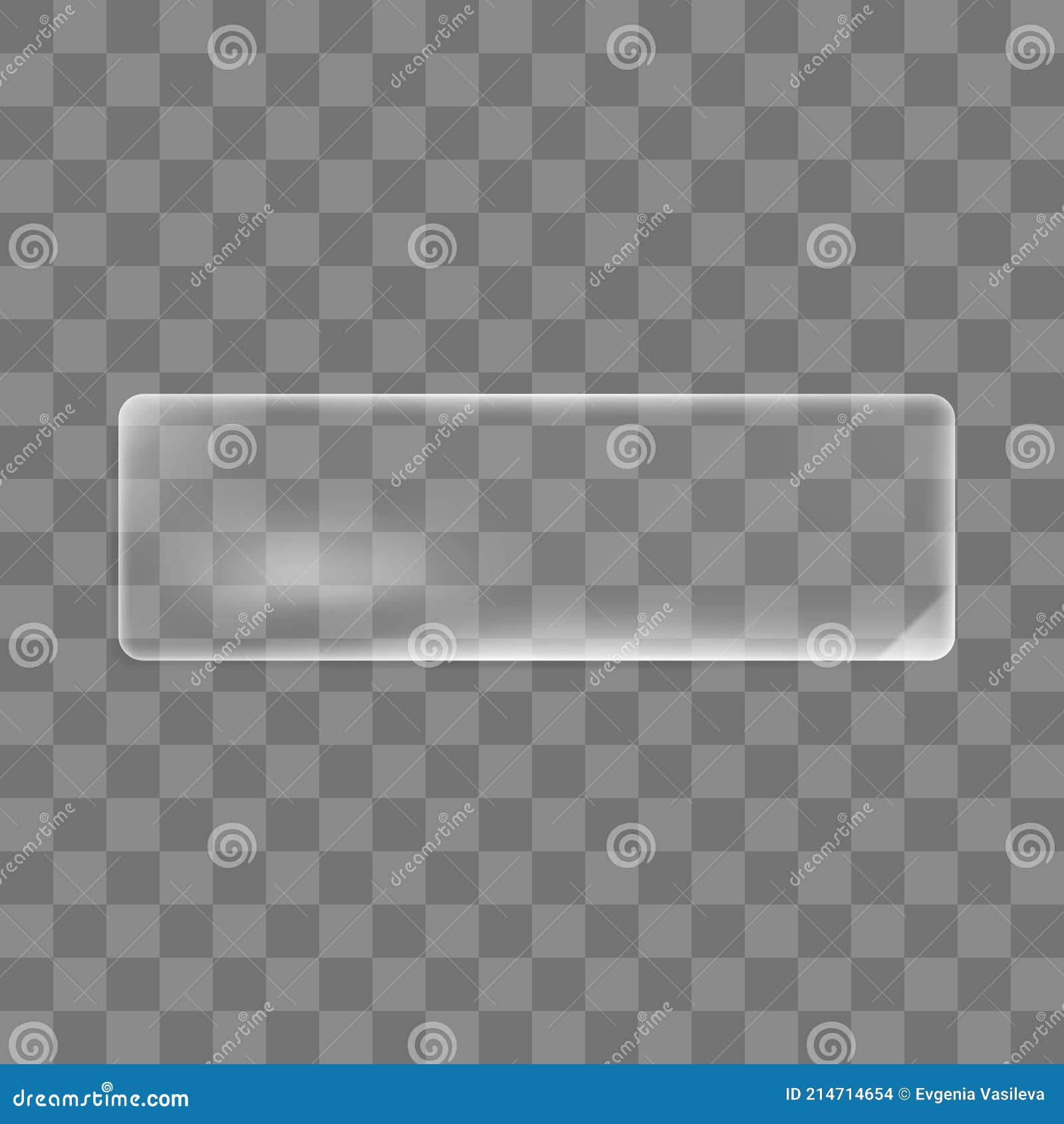 Transparent Glued Rectangle Sticker Mock Up. Blank Adhesive Rectangular ...