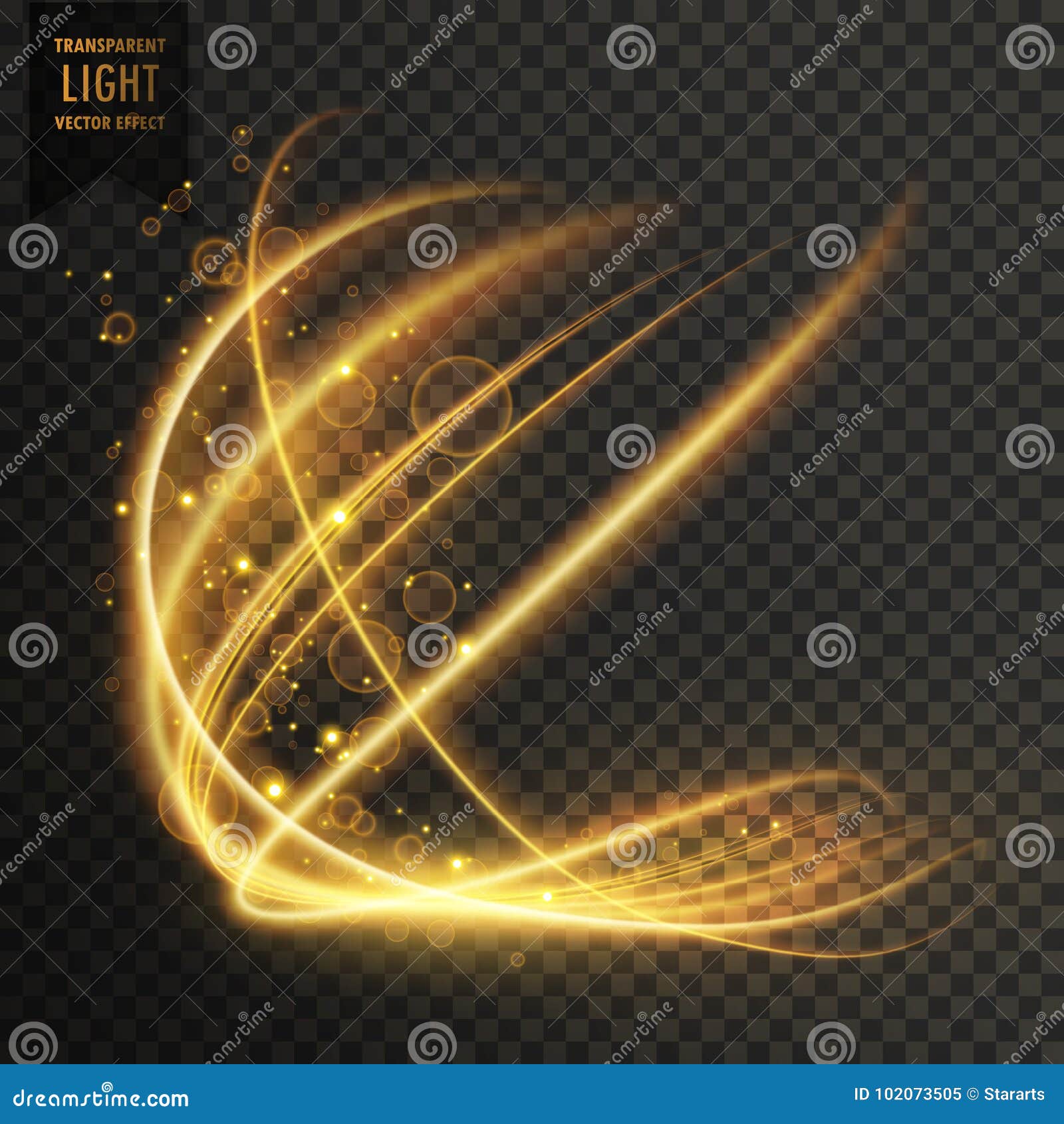 Transparent Golden Light Effect Sparkling Background Stock Vector ...