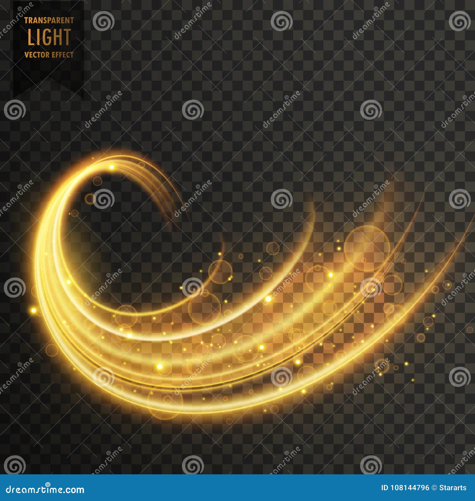 Transparent Golden Light Effect Vector Stock Vector - Illustration of ...