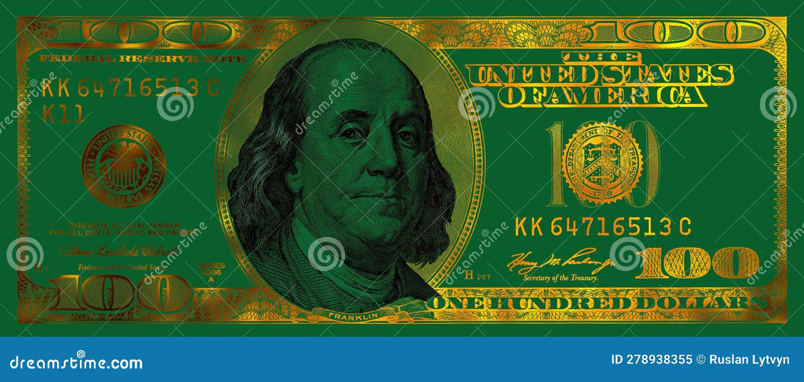 Transparent Golden Textured 100 US Dollar Banknote Stock Image - Image ...