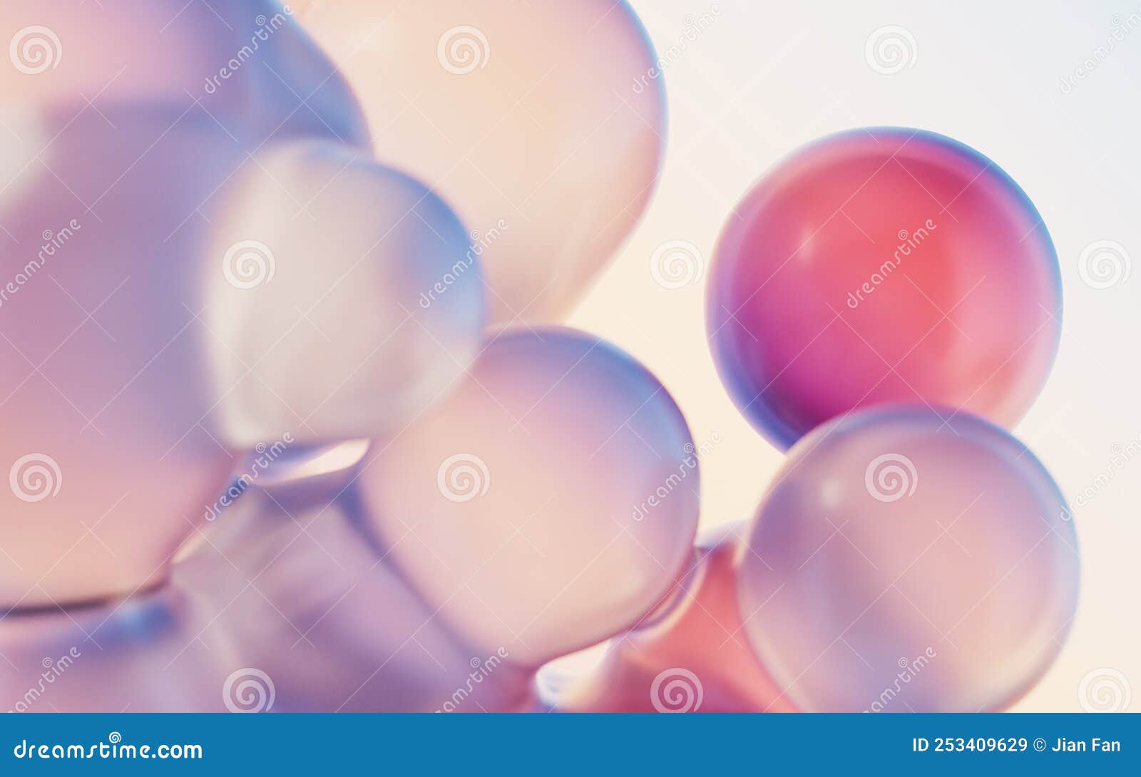 Transparent Gradient Bubbles, 3d Rendering Stock Illustration ...