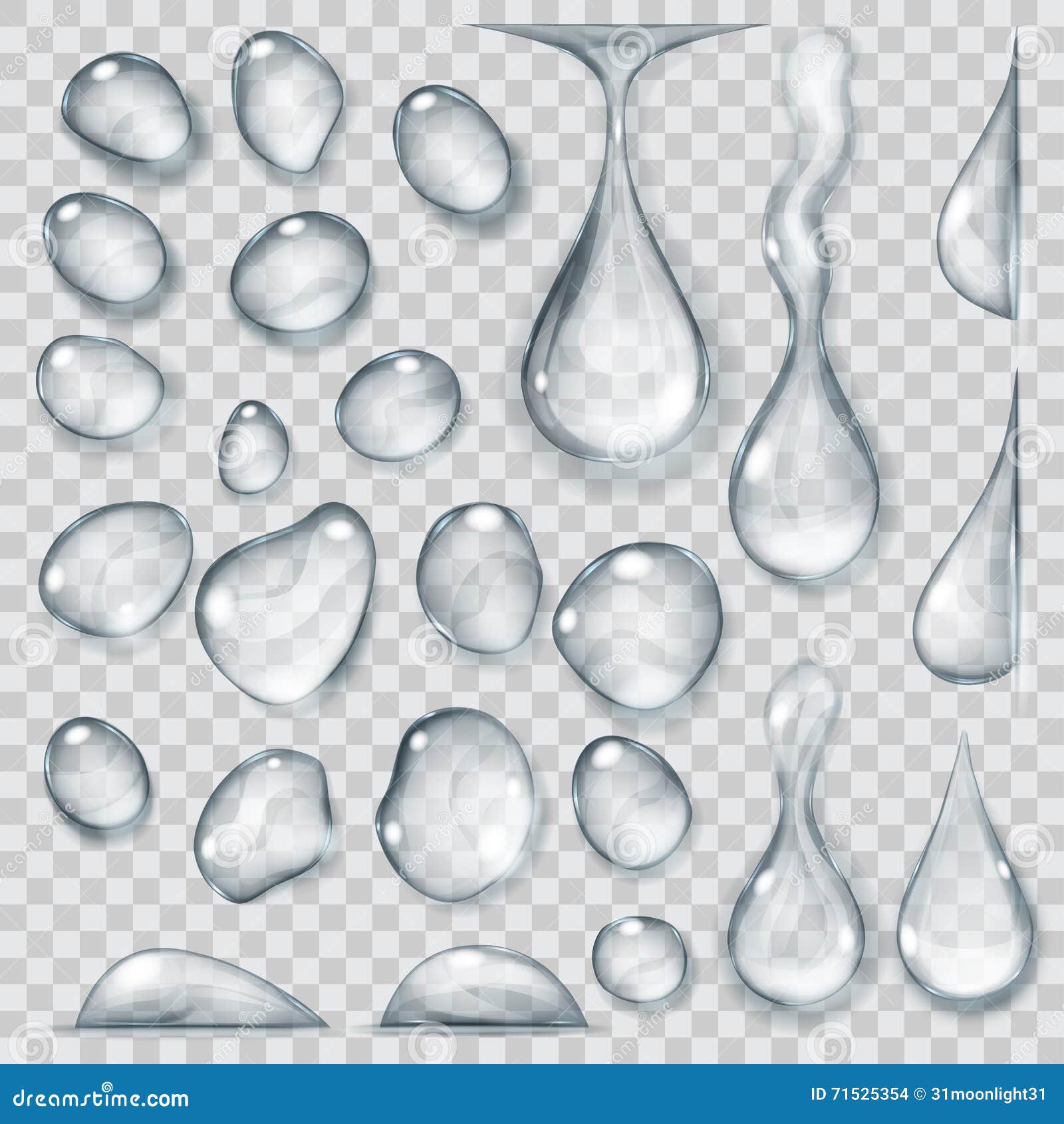 Transparent Gray Drops. Transparency Only In Vector Format ...