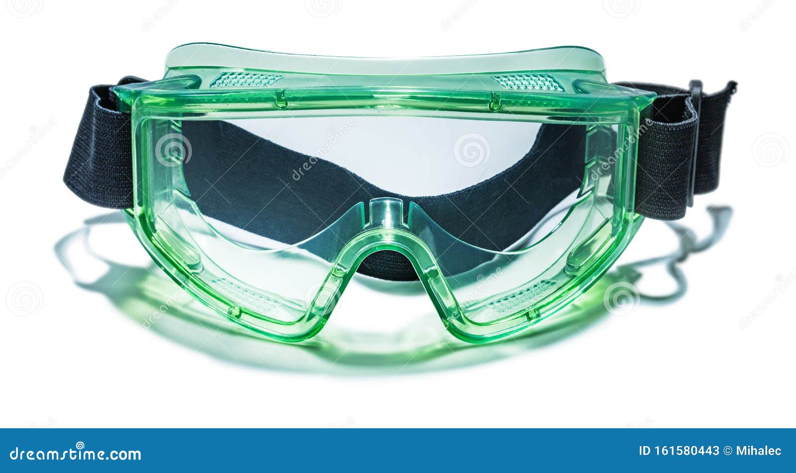 Transparent Green Working Goggles Isolated on White Stock Image - Image ...