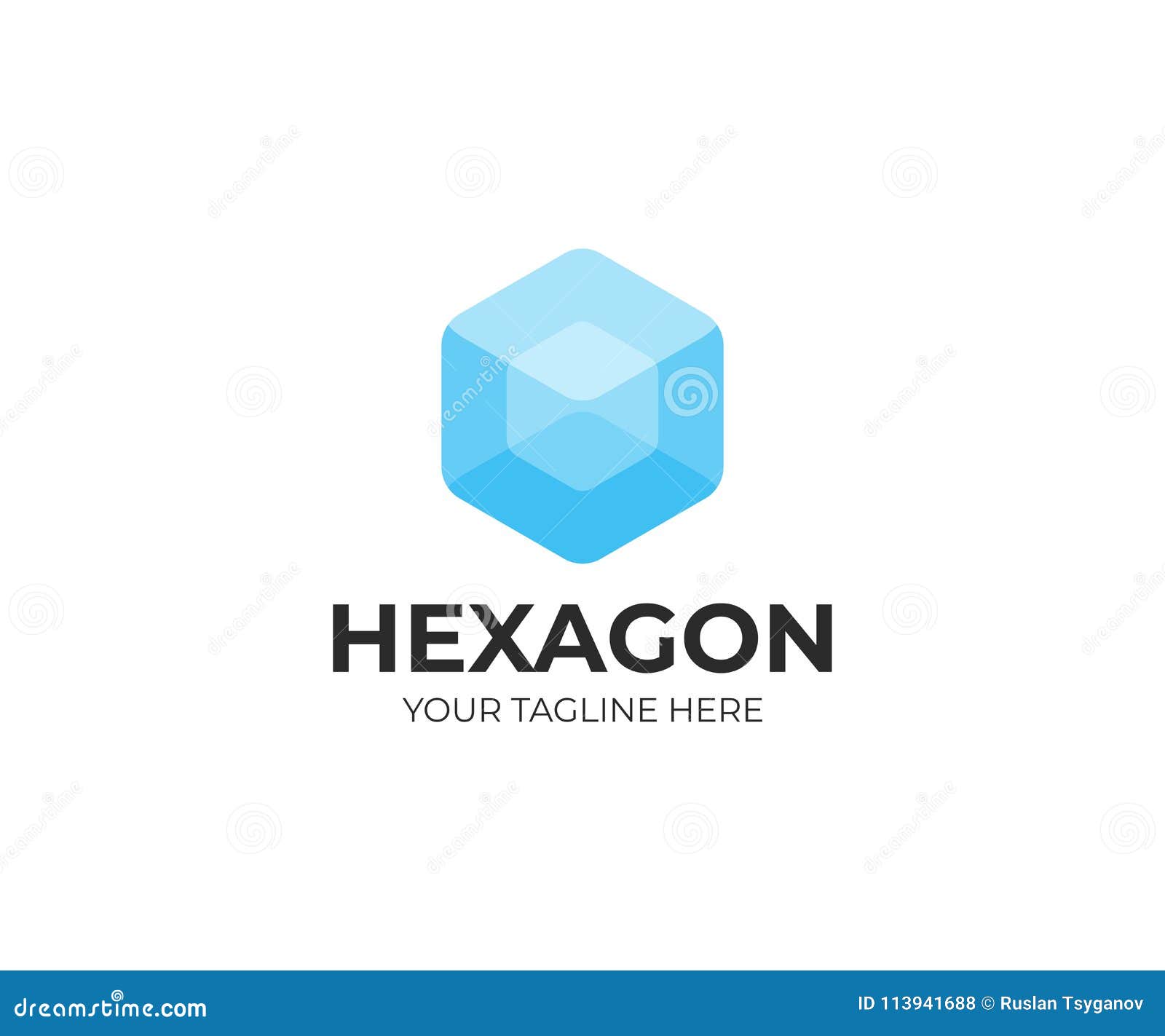 Transparent Hexagon Logo Template. Transparent Cube Vector Design Stock ...