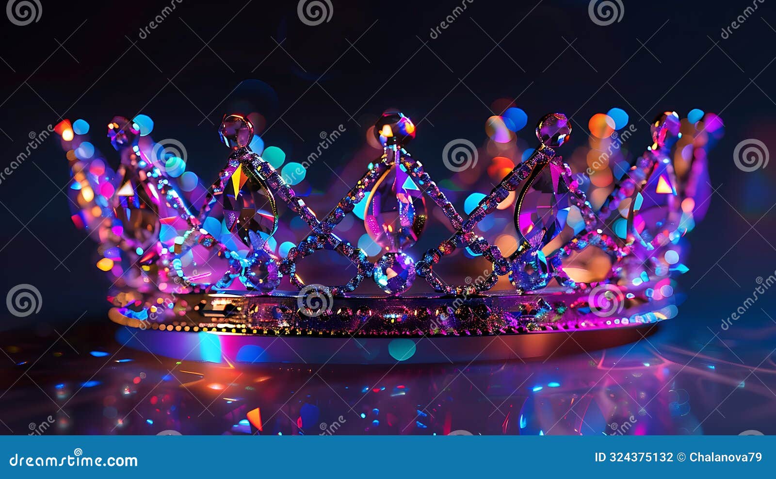 Transparent Hologram of the Crown. a Crown of Polygons, Triangles of ...