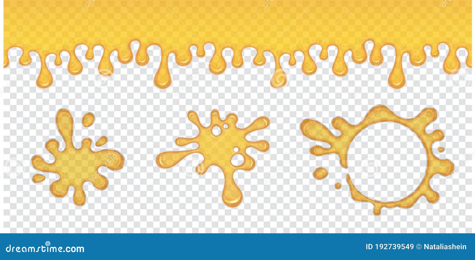 Transparent Honey Blots and Splash on a Transparent Background ...