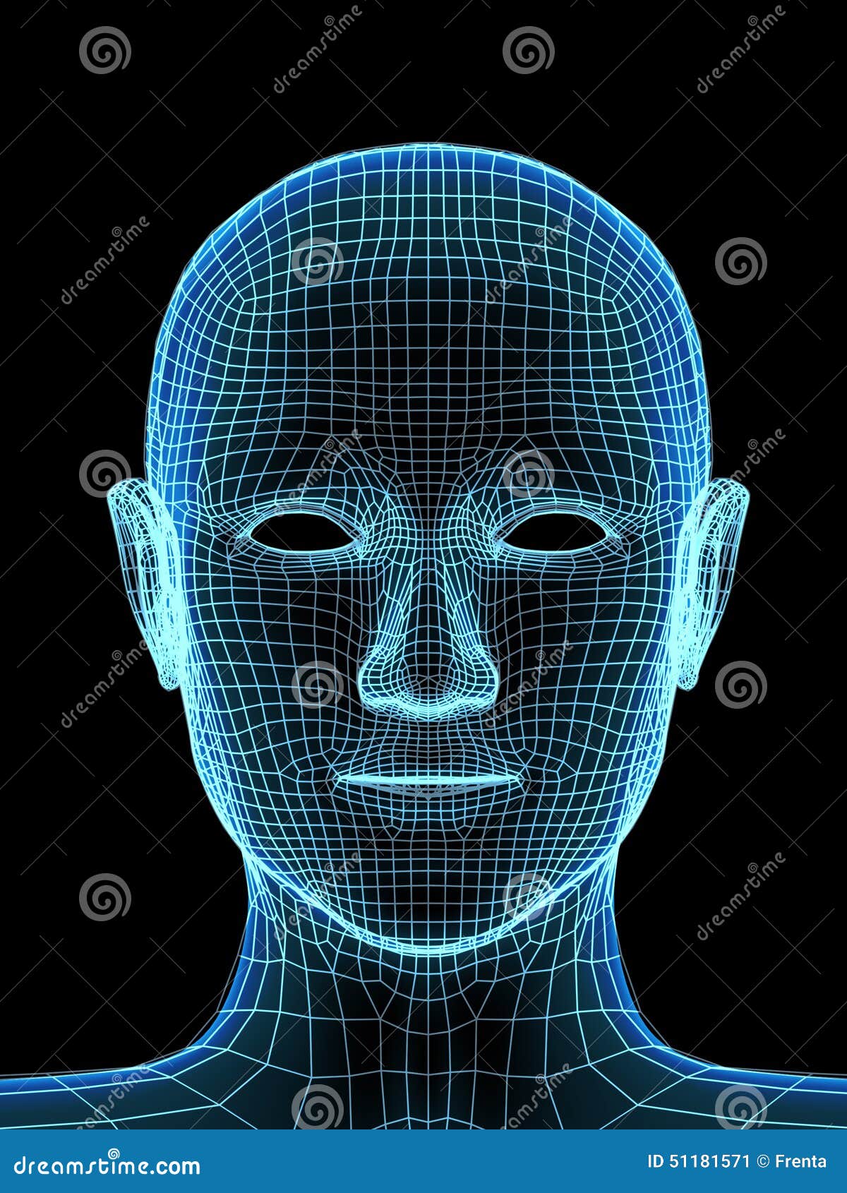 Transparent human head stock illustration. Illustration of cyberspace ...