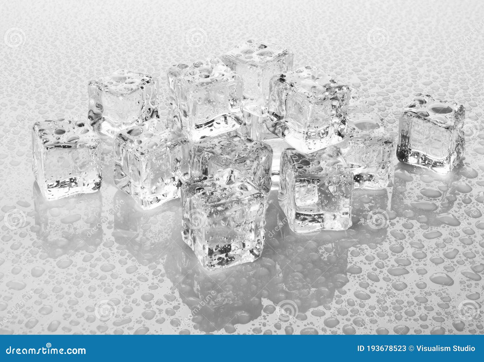 Transparent Ice Cube Natural Crystal Clear and Light Blue Realistic Ice ...