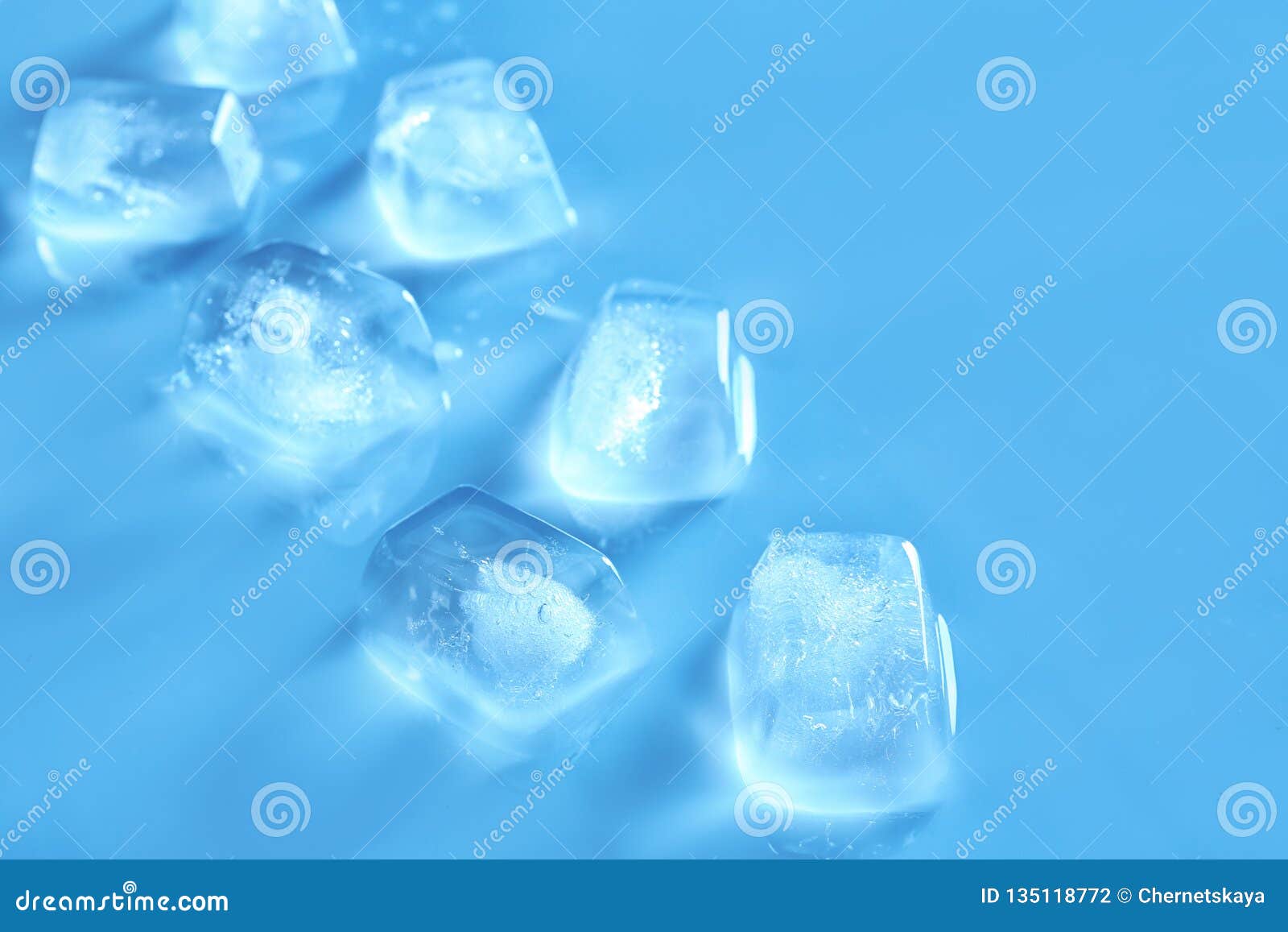 Transparent Ice Cubes on Color Surface Stock Photo - Image of freshness ...