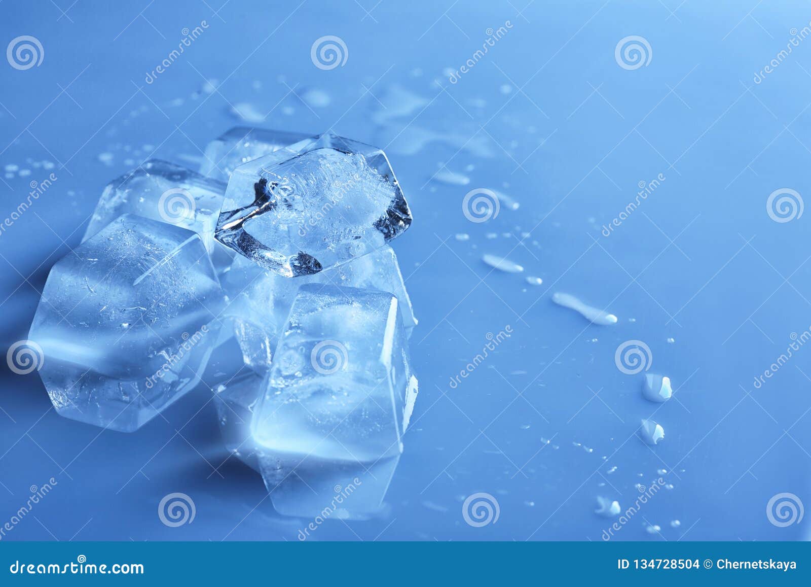 Transparent Ice Cubes on Color Mirror Surface. Stock Photo - Image of ...
