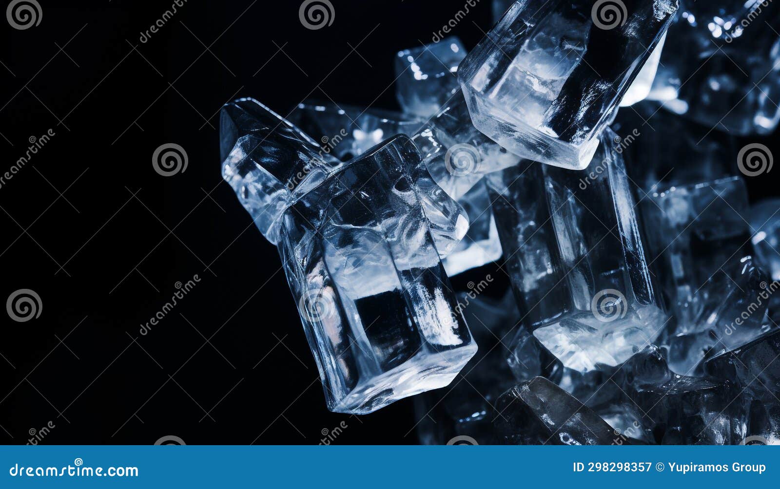 Transparent Ice Cubes in a Glass, Reflecting Freshness and Purity ...