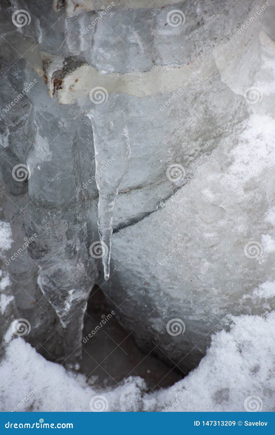 Transparent Ice with Drain Pipe Stock Image - Image of dangerous ...