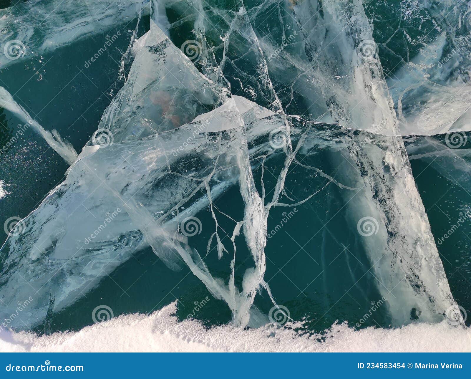Transparent Ice on Lake Baikal in Winter Stock Photo - Image of wintry ...