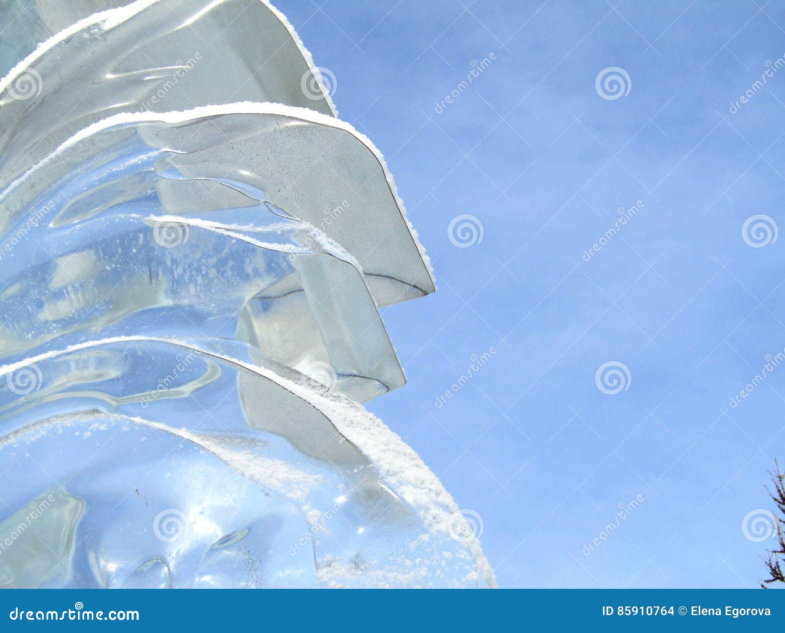 Transparent Ice Sculpture Against the Sky Stock Photo - Image of ...