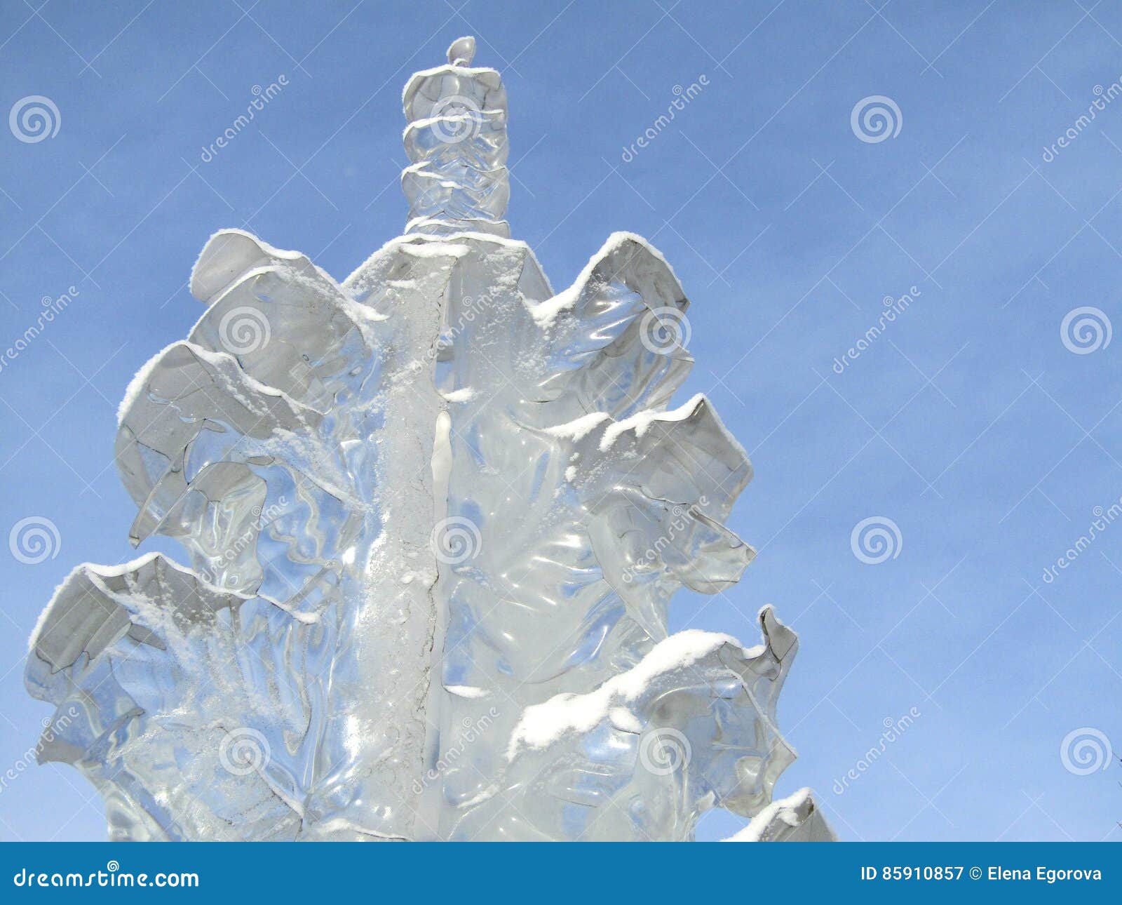 Transparent Ice Sculpture Against the Sky Stock Image - Image of ...