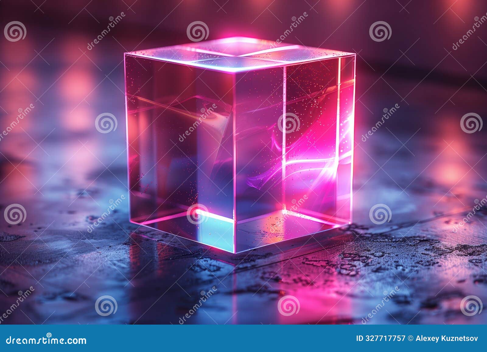 Transparent Isometric 3d Cube on a Flat Surface Stock Illustration ...