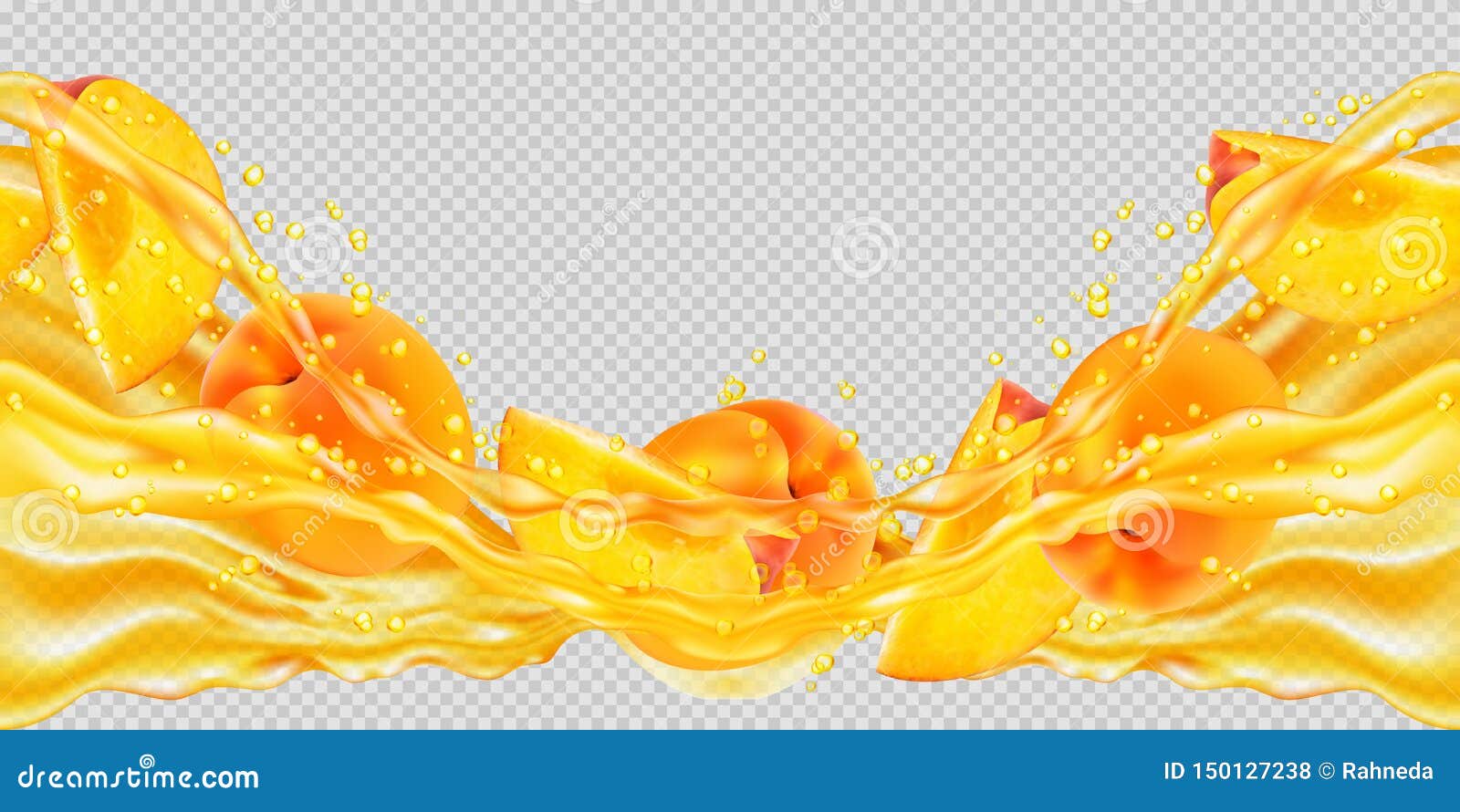 Transparent Juice Splash with Peaches Stock Vector - Illustration of ...