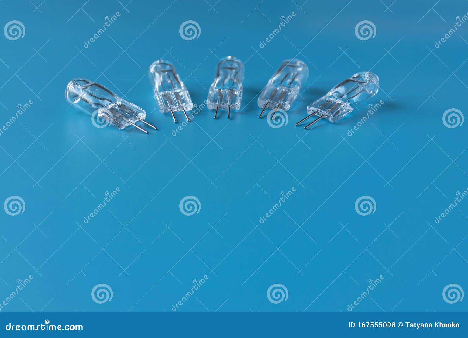 Transparent LED on a Blue Background. Electronic Component. Diode for ...