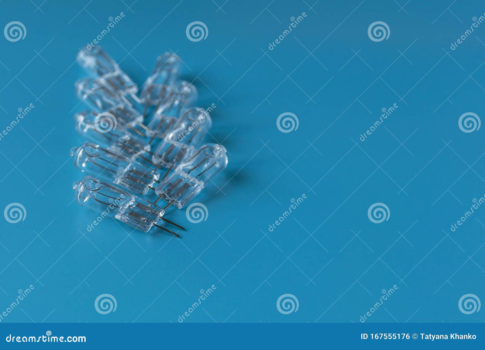 Transparent LED on a Blue Background. Electronic Component. Diode for ...