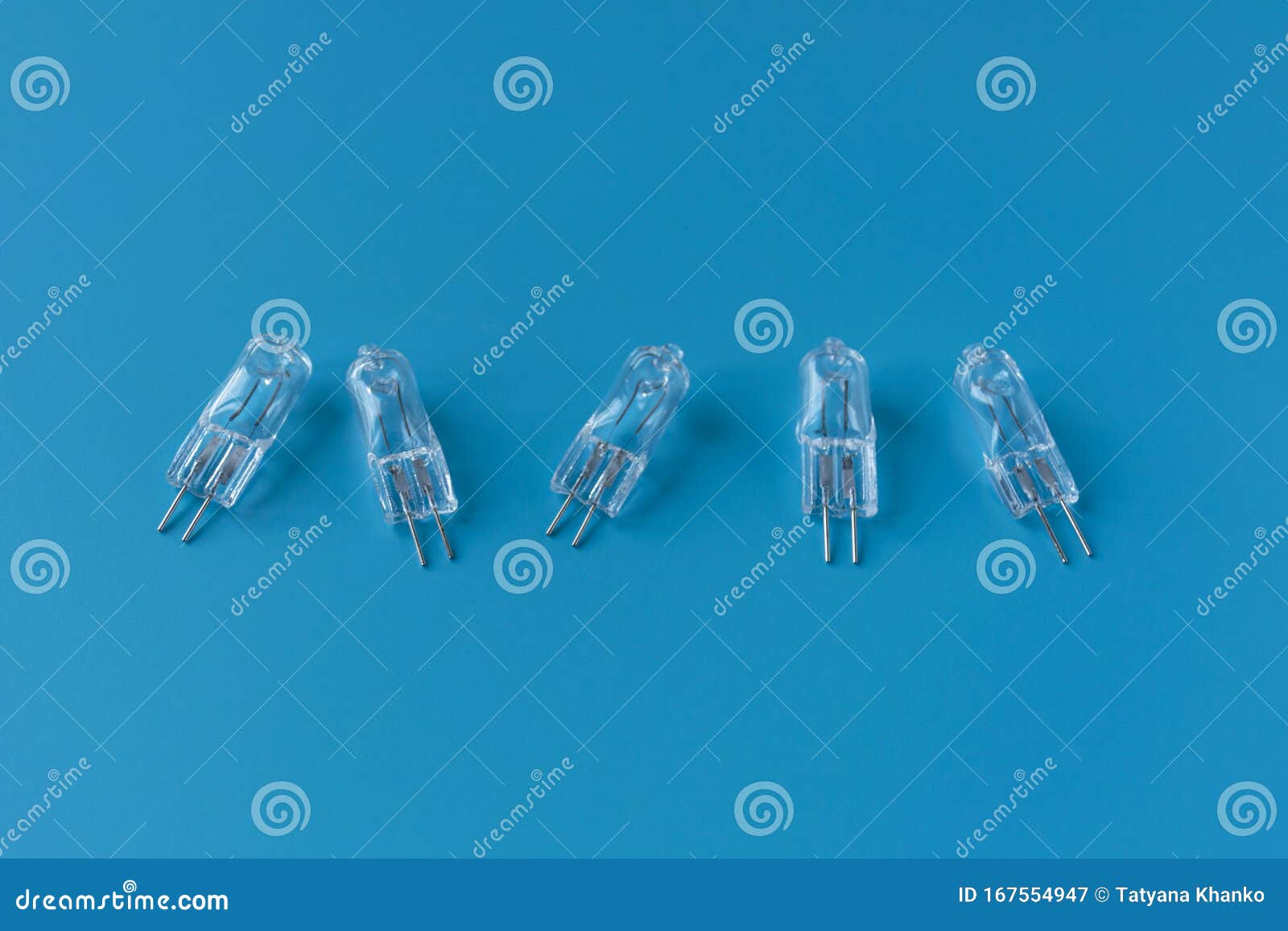 Transparent LED on a Blue Background. Electronic Component. Diode for ...